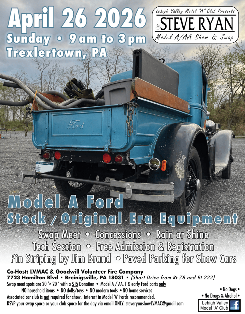 Annual Steve Ryan 2026 Model A Show and Meet - Active A's